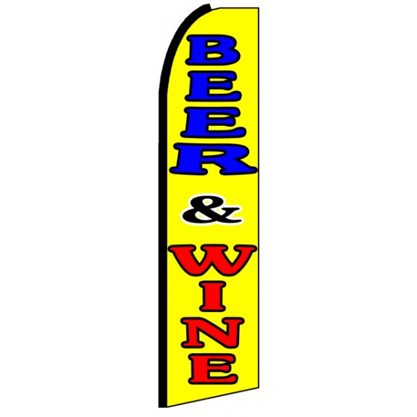 Beer & Wine - Advertising Feather Flag Banner