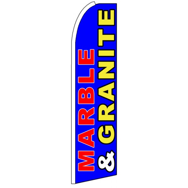 Marble & Granite - Blue Advertising Feather Flag